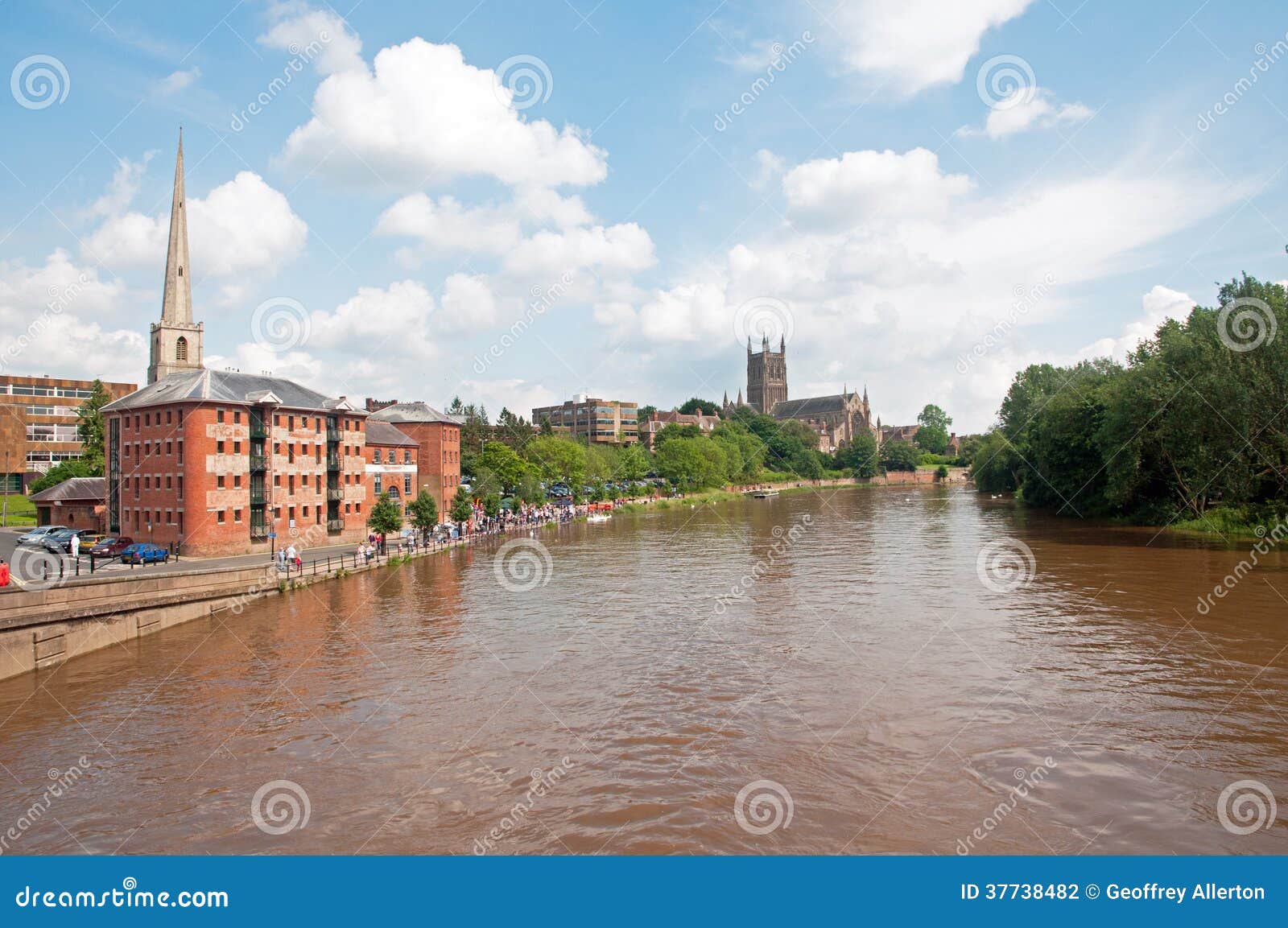 Worcester and the River Severn Stock Photo - Image of history, europe ...