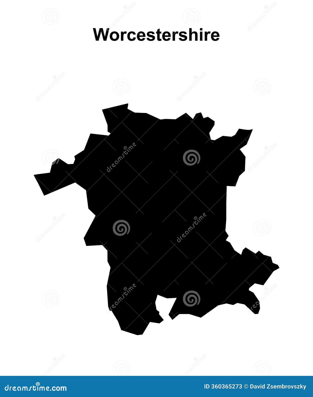Worcestershire outline map stock illustration. Illustration of isolated ...