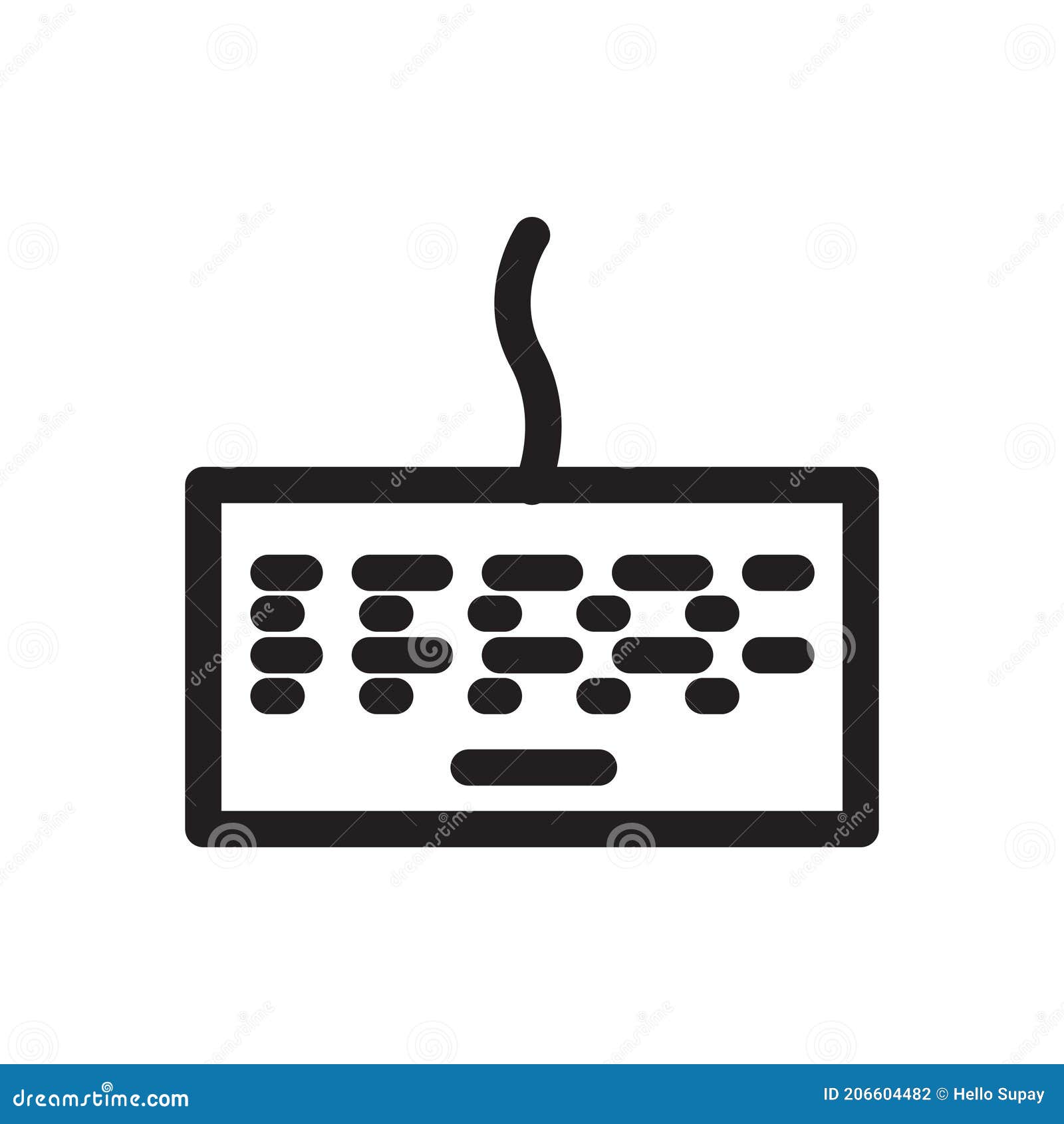 Icon Line Keyboard for Typing Design Black Stock Vector - Illustration ...