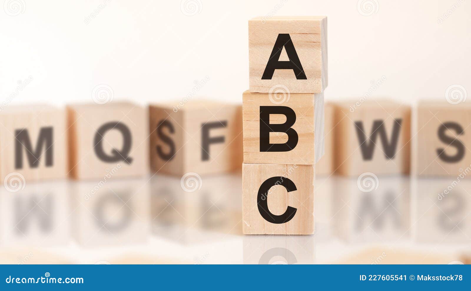 Word ABC from Wooden Blocks with Letters, Concept Stock Image - Image ...