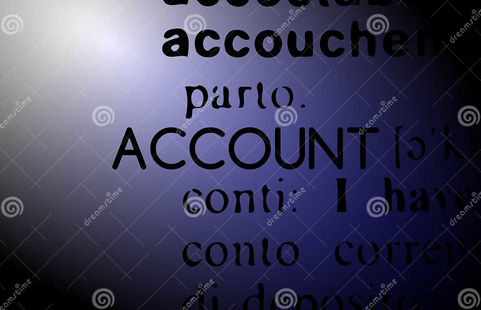 Word account illustration stock illustration. Illustration of left ...