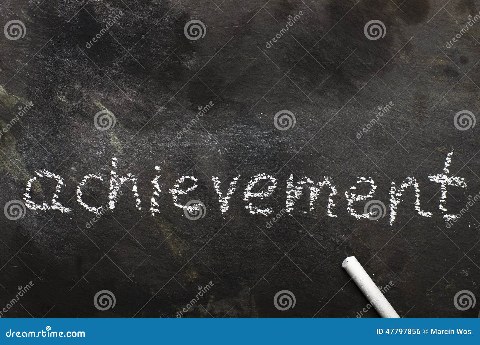 The Word Achievement Written with Chalk on Black Stone. Stock Photo ...