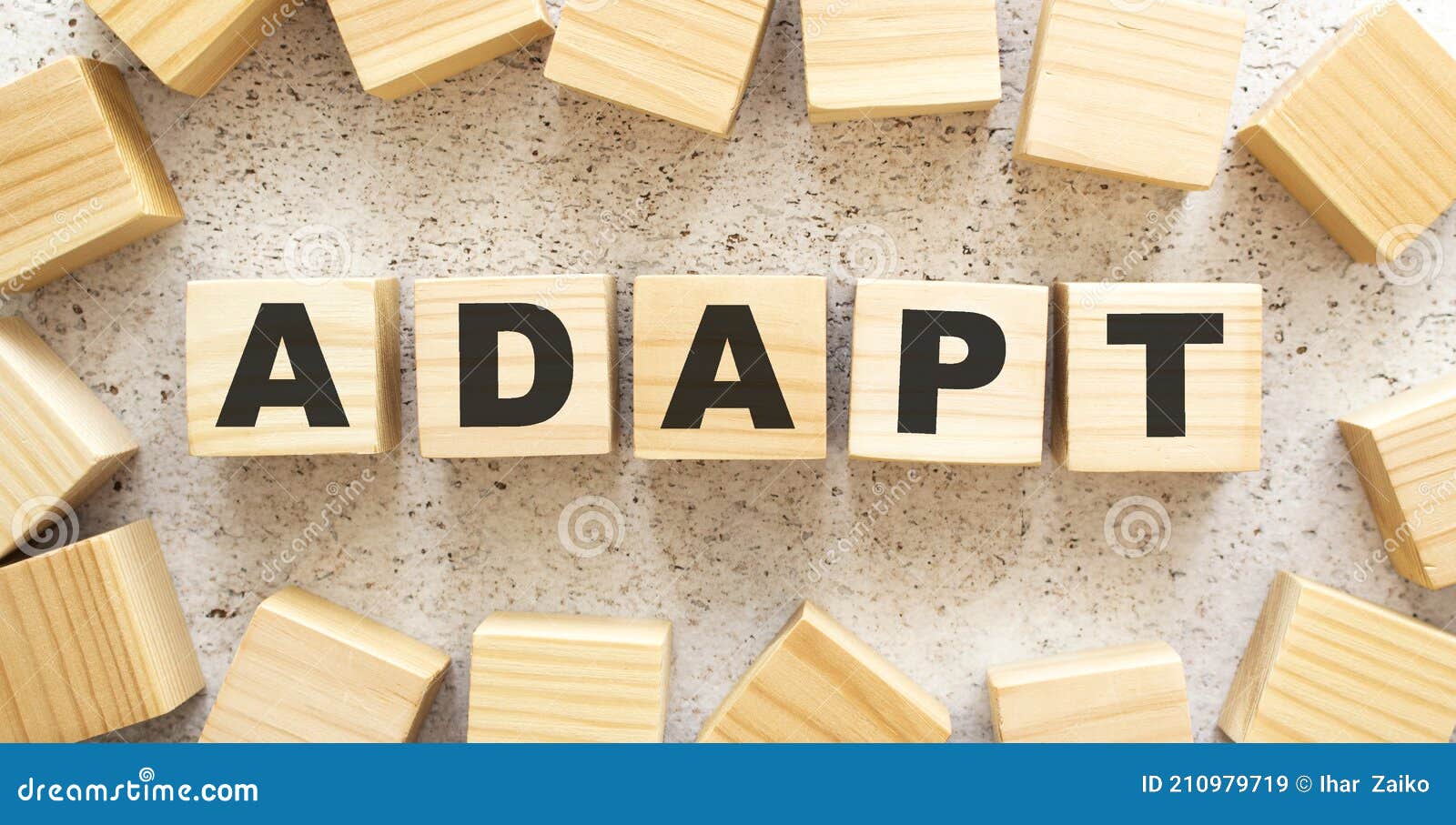 The Word ADAPT Consists of Wooden Cubes with Letters, Top View on a ...