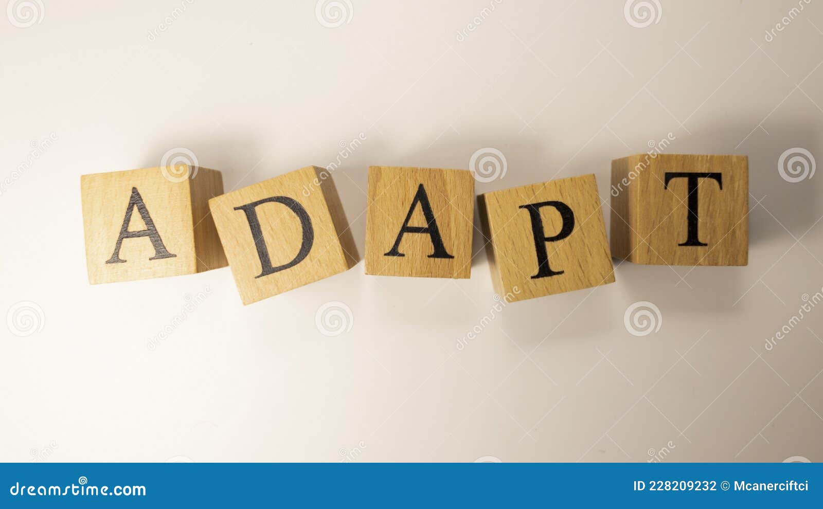 The Word ADAPT Was Created from Wooden Cubes. Stock Photo - Image of ...