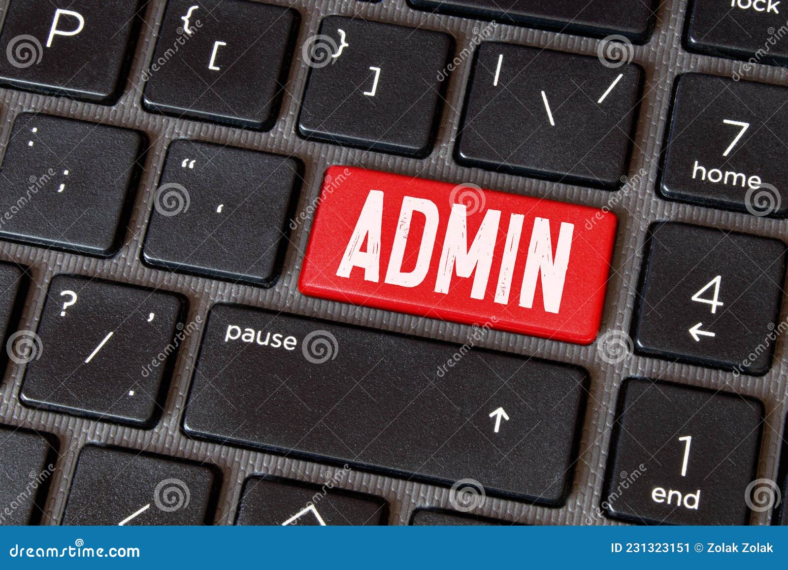 The Word ADMIN on the Red Button of the Keyboard Stock Image - Image of ...