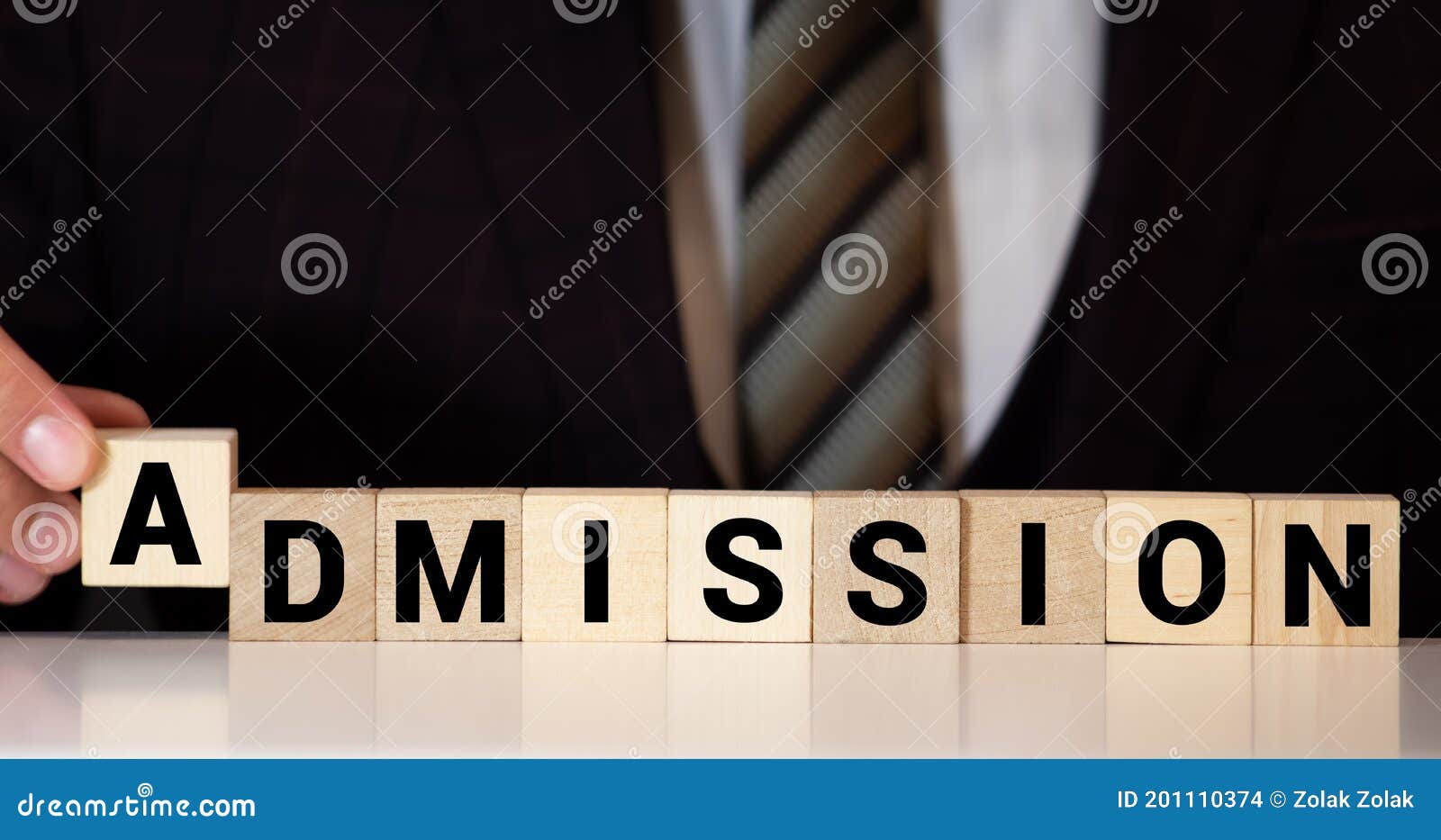 The Word of Admission on Building Blocks Concept Stock Photo - Image of ...