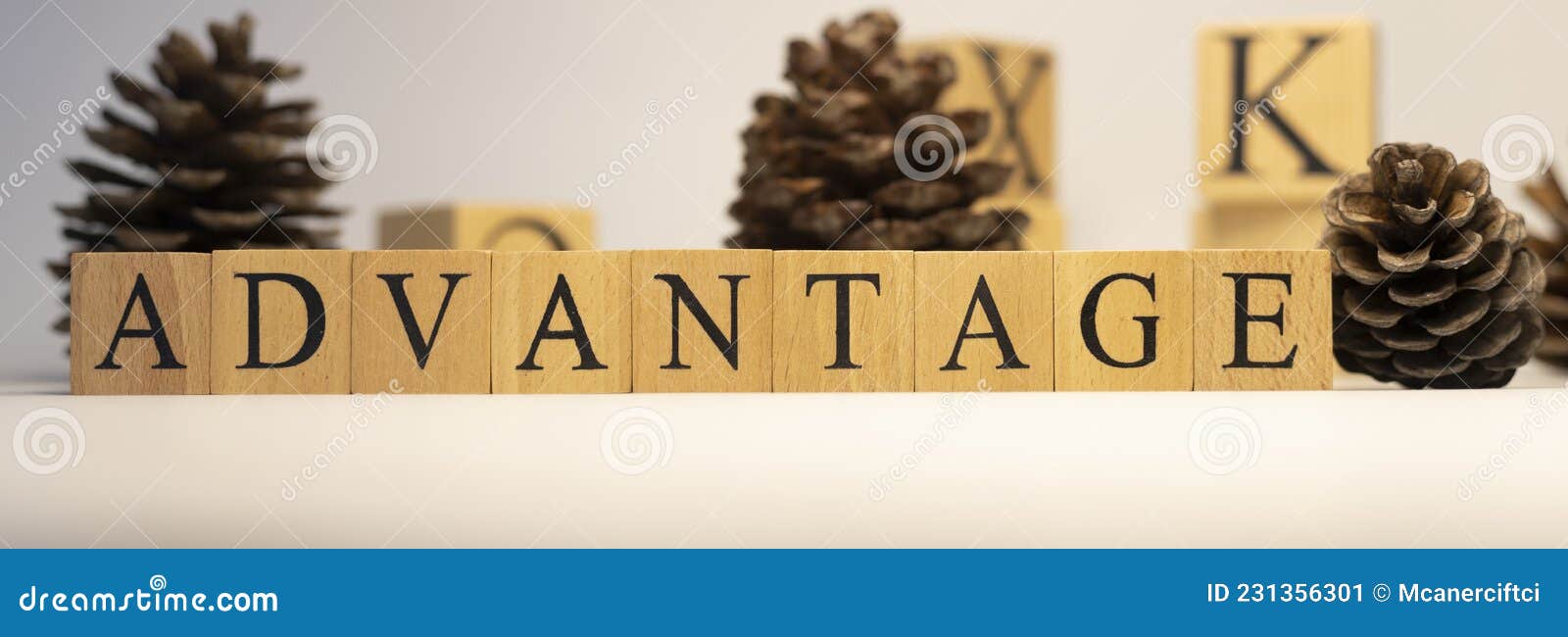 The Word Advantage Was Created from Wooden Cubes. Stock Image - Image ...