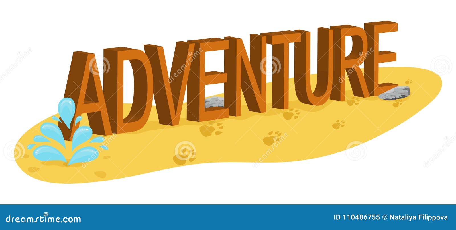 Word Adventure in the Desert Stock Vector - Illustration of word, sign ...