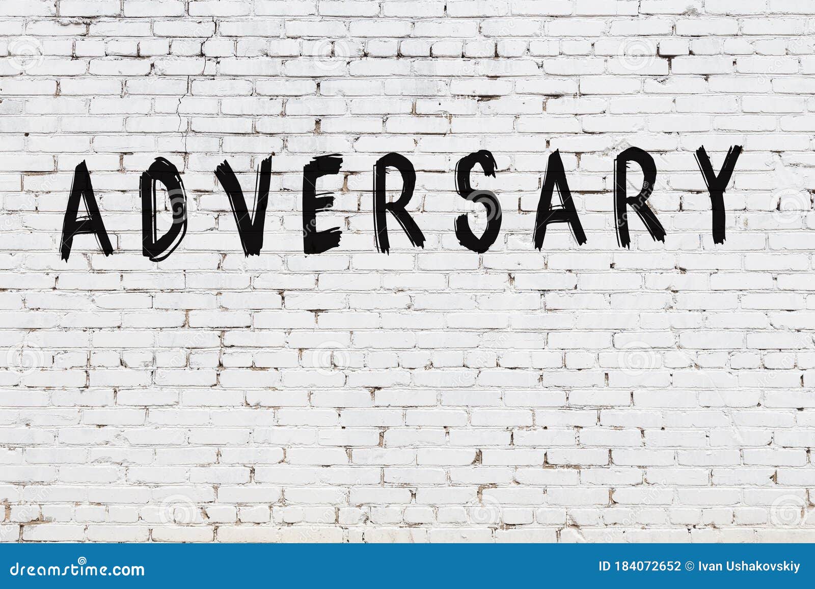 Word Adversary Painted on White Brick Wall Stock Photo - Image of ...