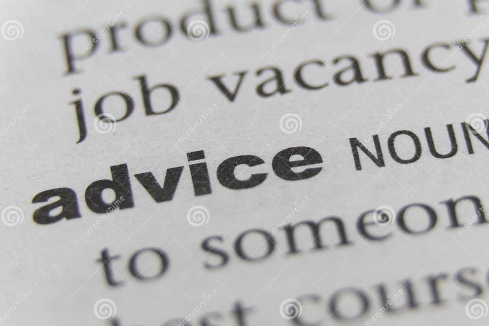 The Word Advice Close Up stock image. Image of advice - 113346643