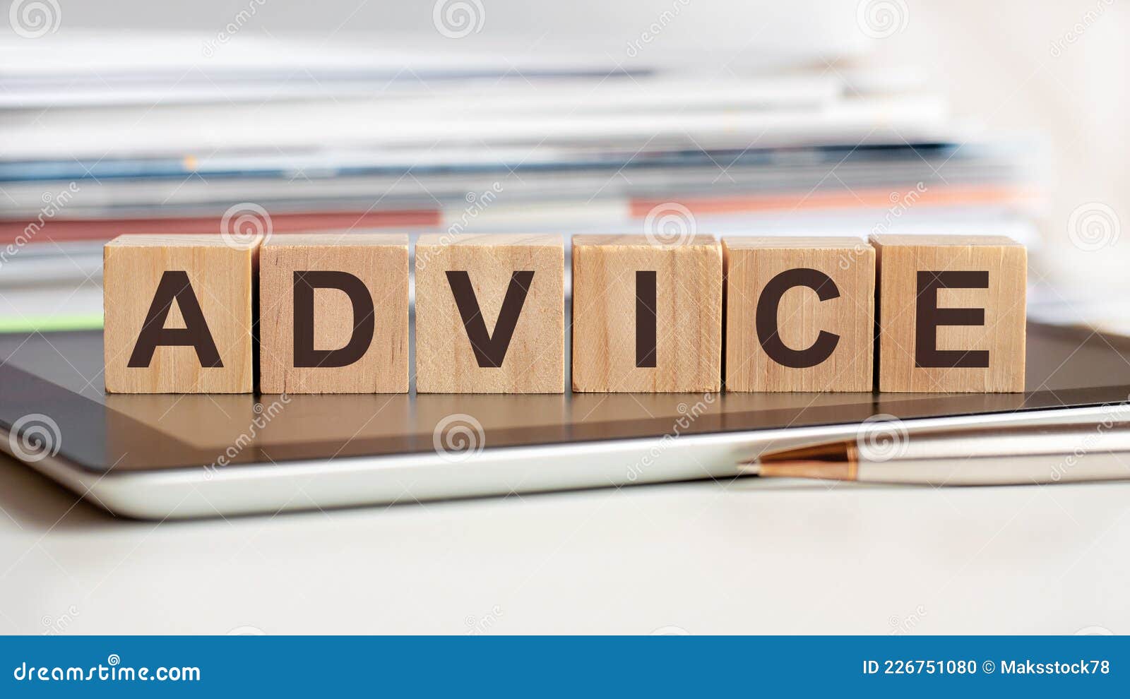 The Word ADVICE is Written on Wooden Cubes, Concept Stock Photo - Image ...