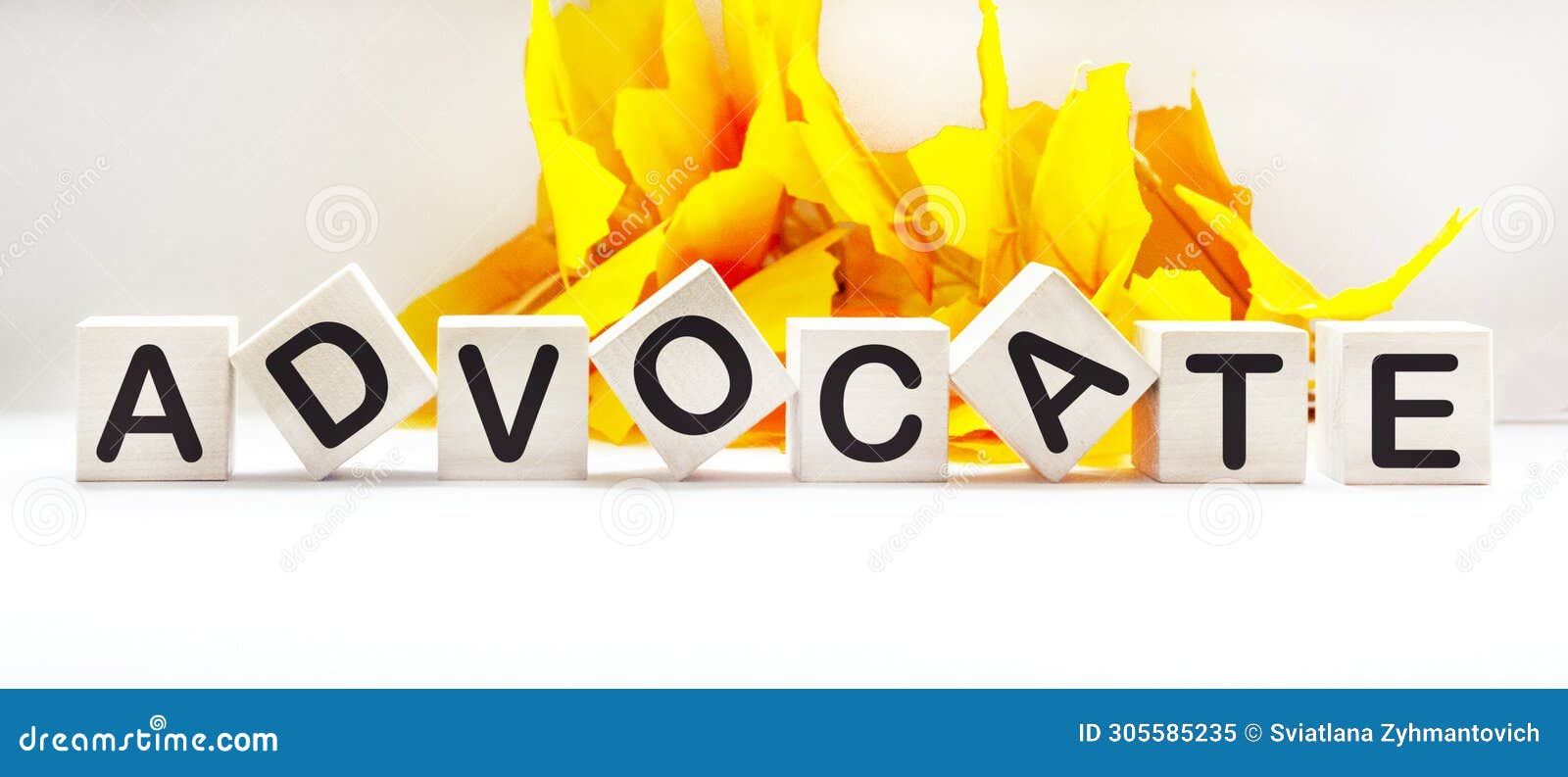 The Word ADVOCATE Made from Building Blocks on a Light Background with ...