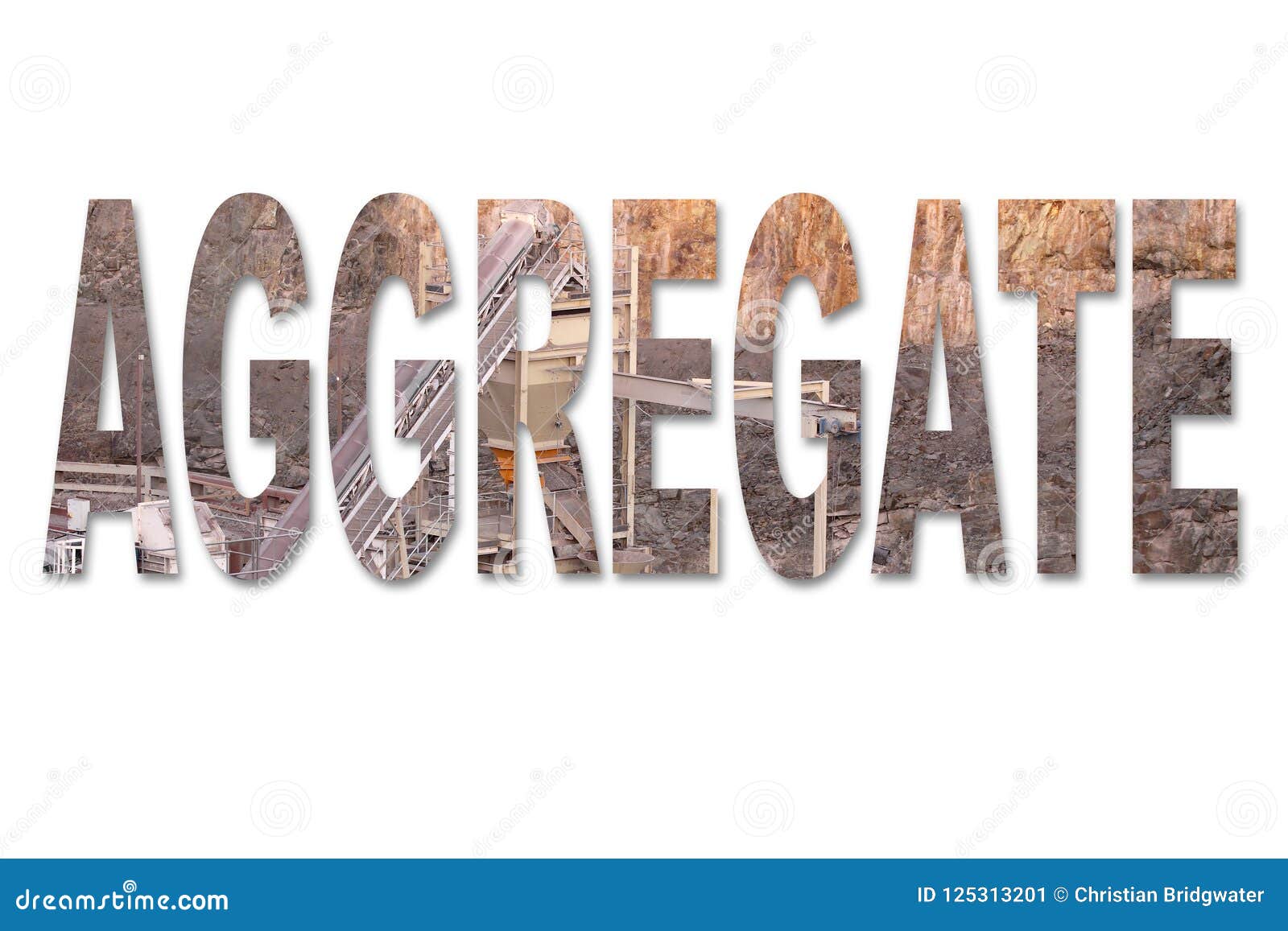 The Word Aggregate with an Image of a Stone Quarry Mine Inside the Word ...