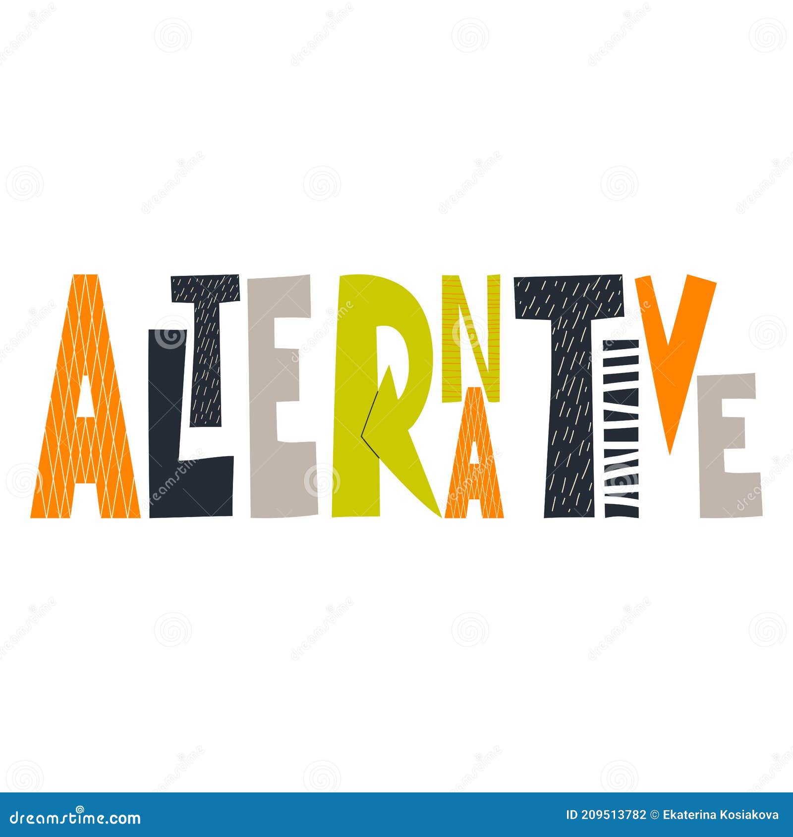 The Word Alternative, Which is Drawn in Vector Stock Vector ...