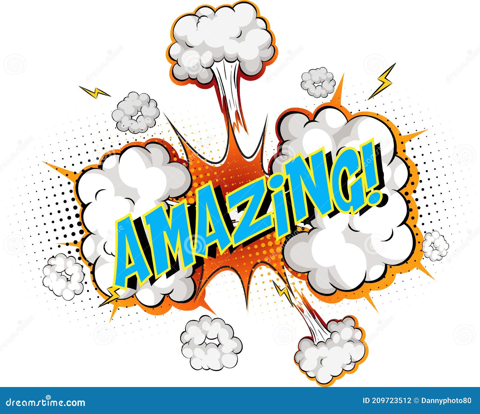 Word Amazing on Comic Cloud Explosion Background Stock Vector ...