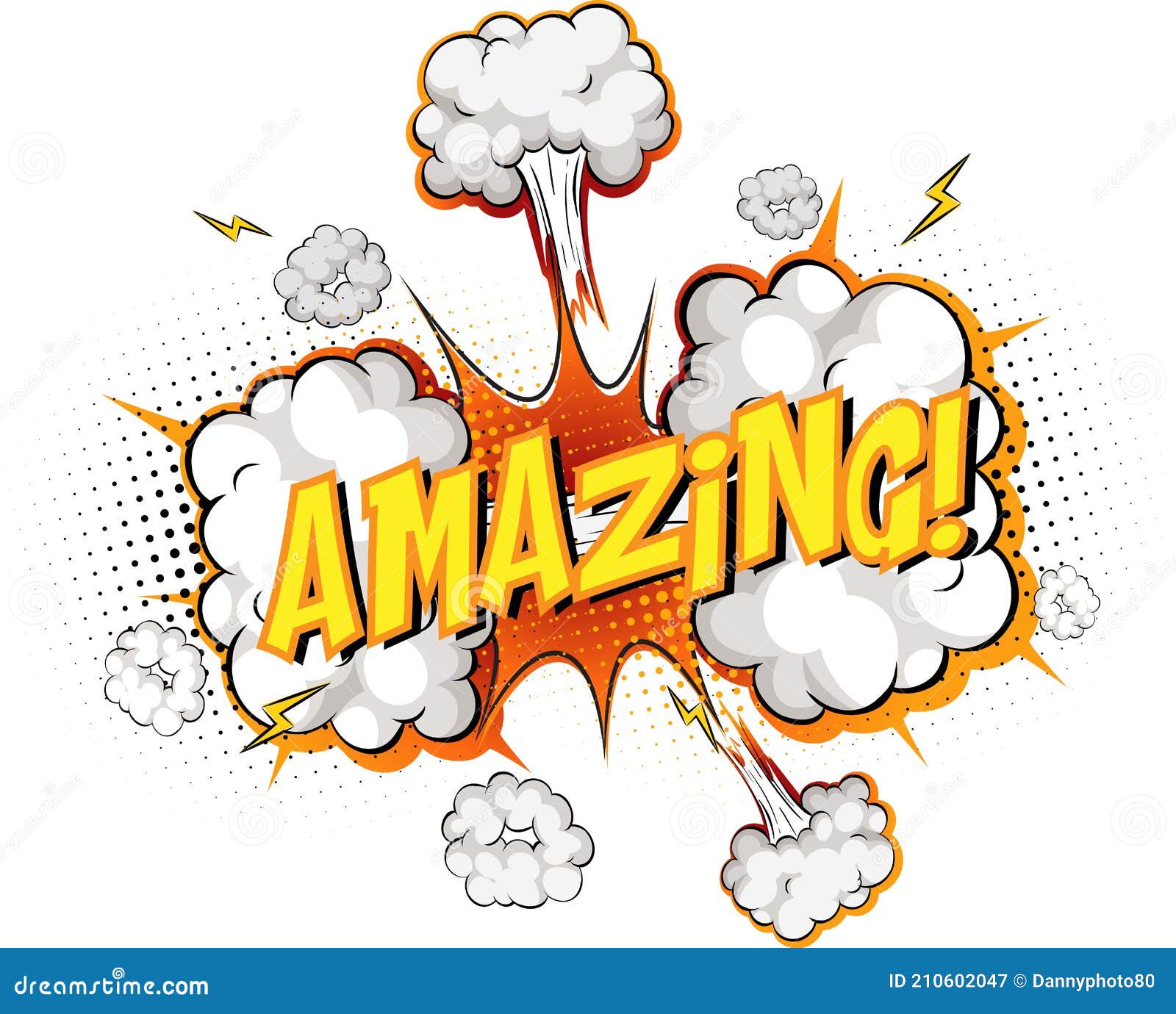 Word Amazing on Comic Cloud Explosion Background Stock Vector ...