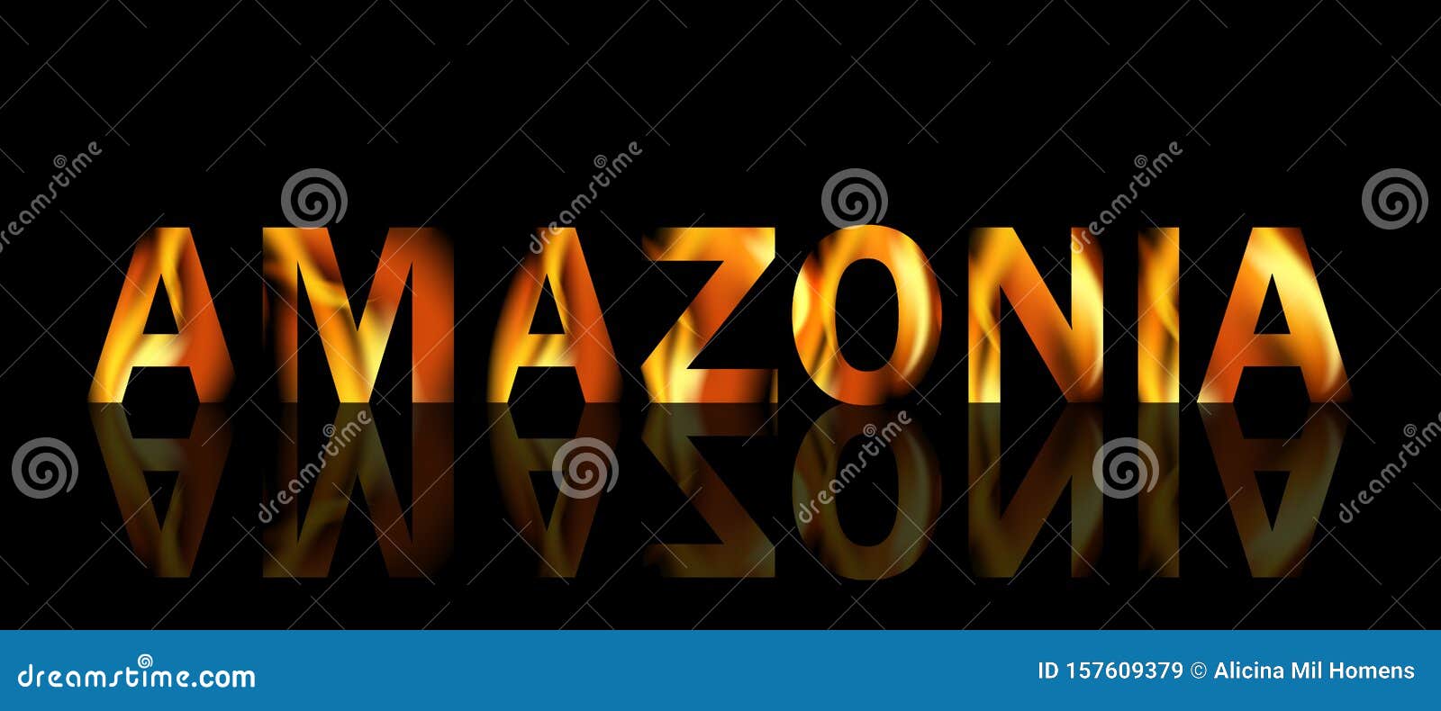 Word Amazon Written by Fire Stock Illustration - Illustration of ...