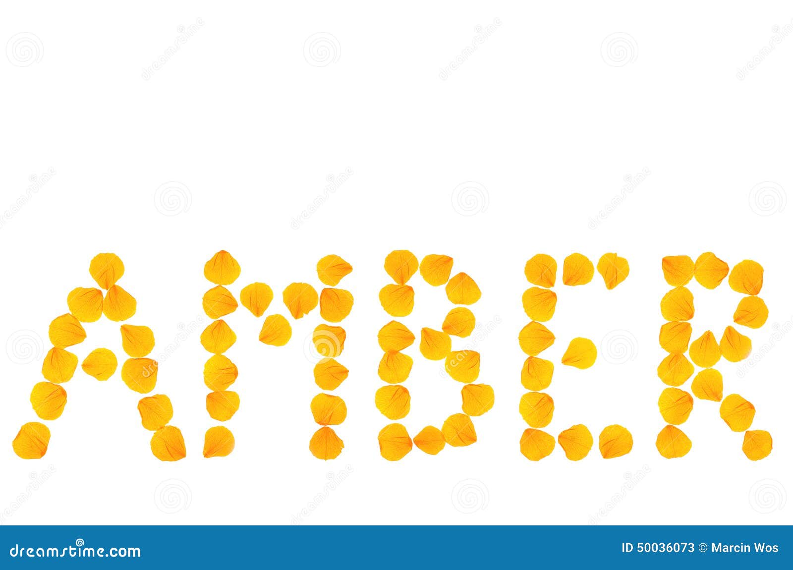 Word AMBER Arranged from Real Dry Rose Petals. Stock Illustration ...