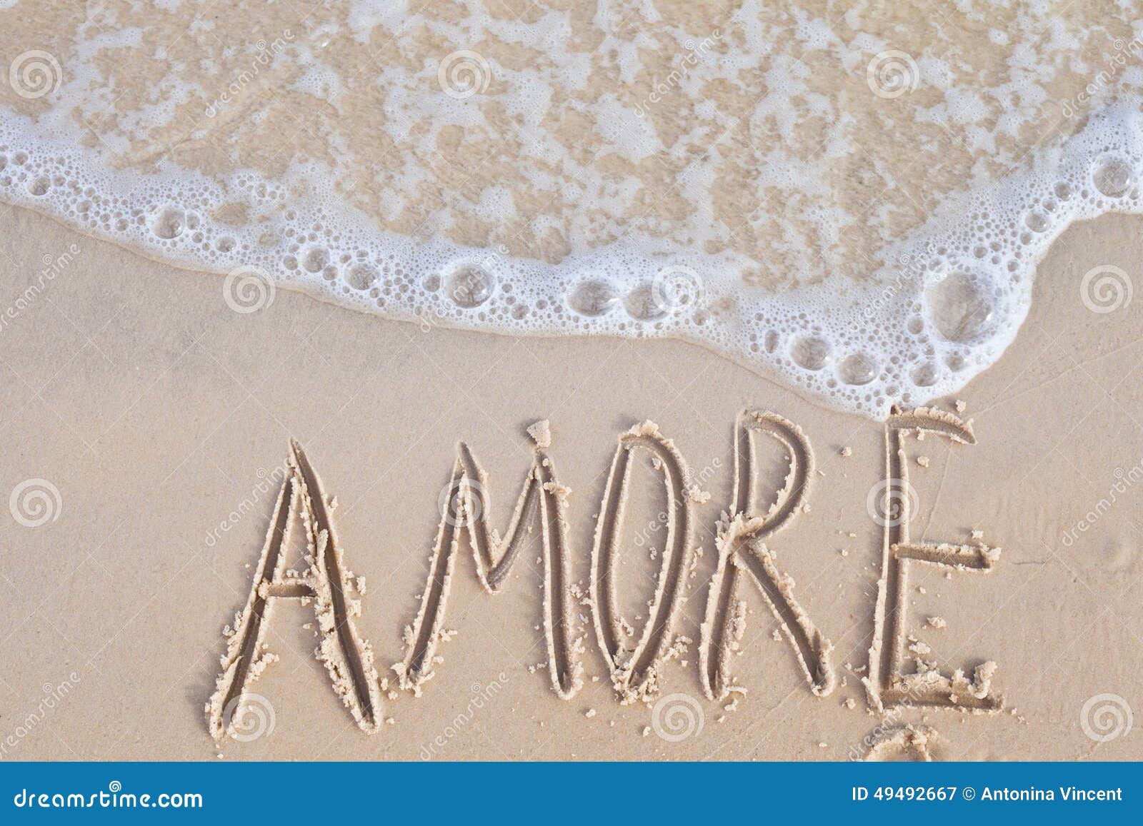 Word Amore Written on Send at Seaside Stock Image - Image of idyllic ...
