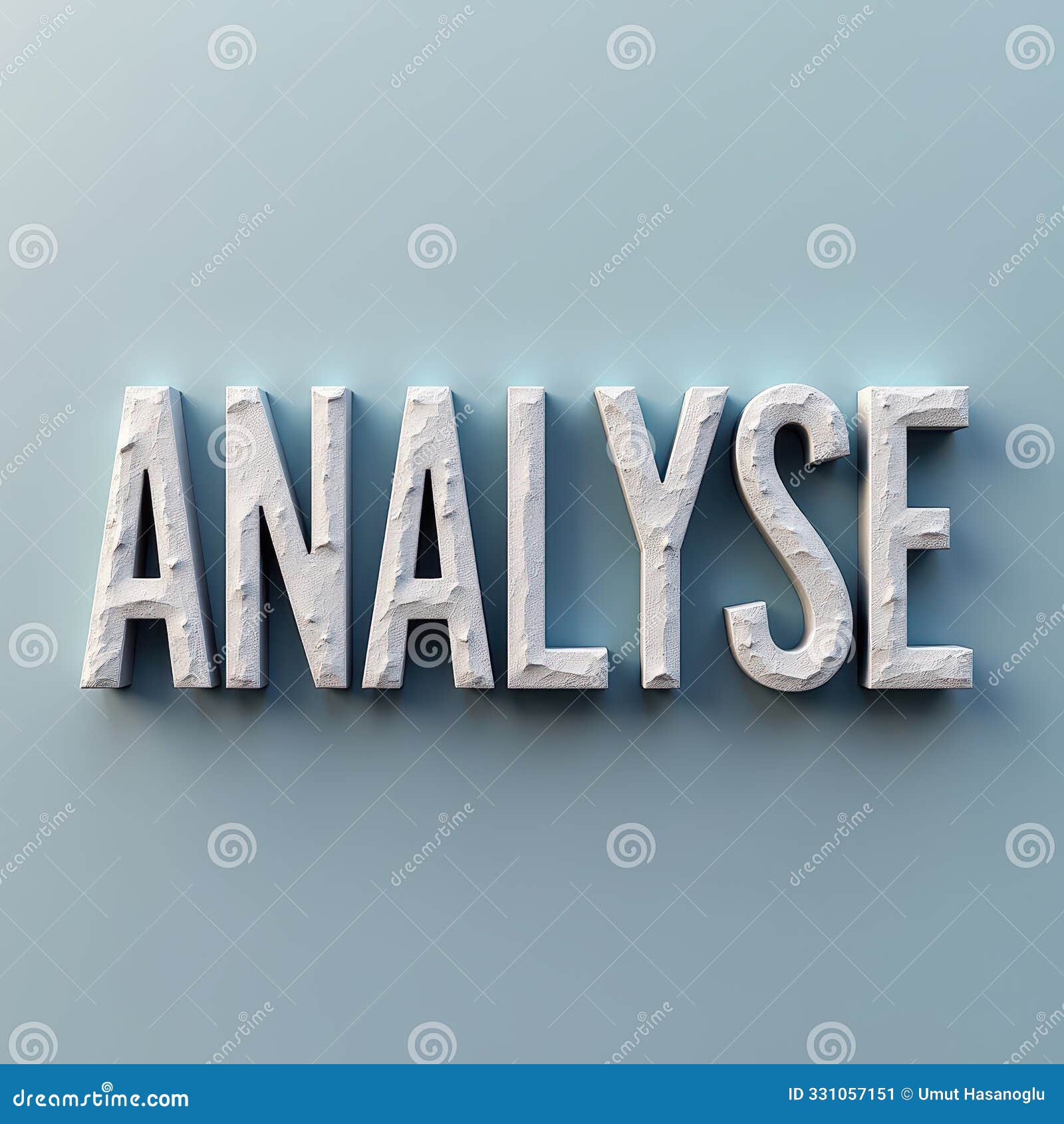 Word ANALYSE in 3D White Textured Letters on a Light Blue Background ...