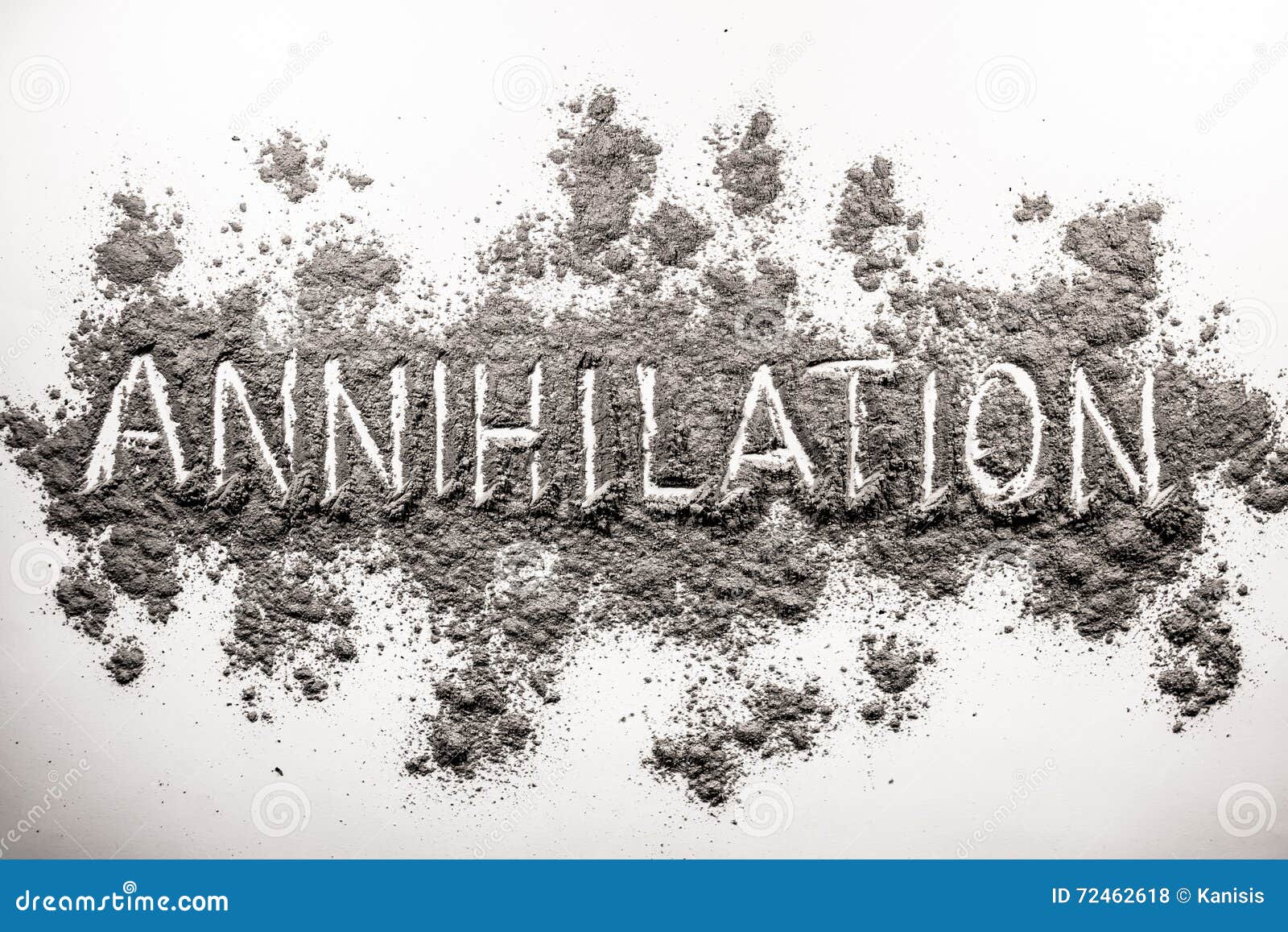 Word Annihilation Written in Chaos of Ash, Dust, Dirt Stock ...