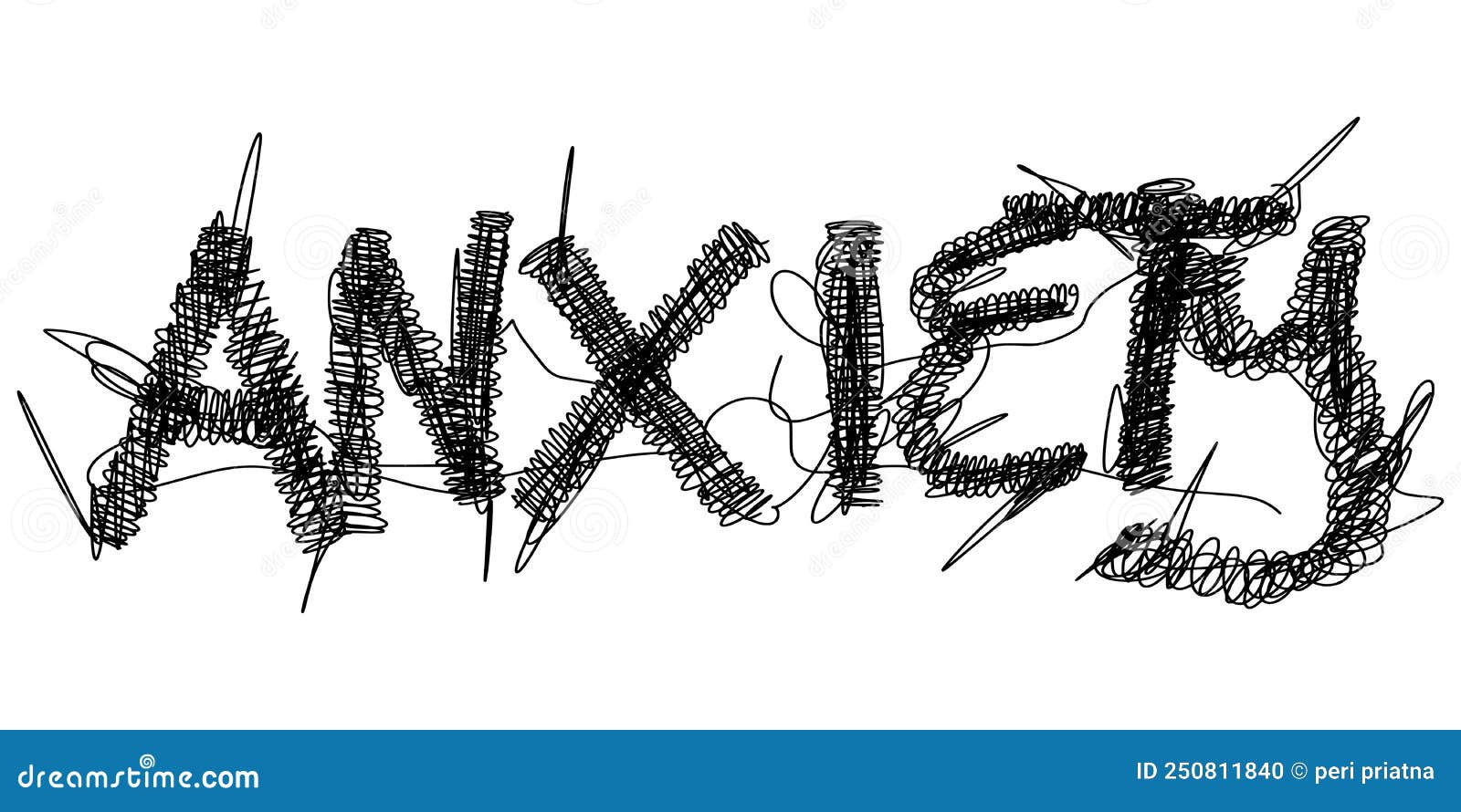 Word Anxiety with Scribble Style. Vector Illustration Stock Vector ...
