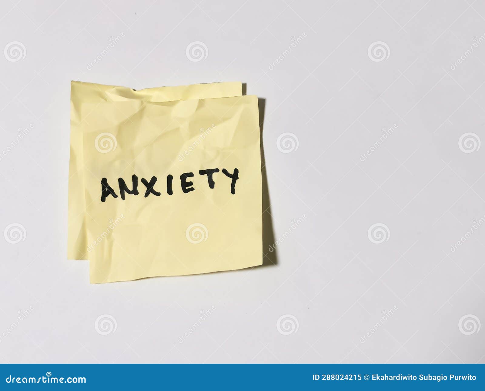Word Anxiety Written on Wrinkled Paper Note. Stock Image - Image of ...