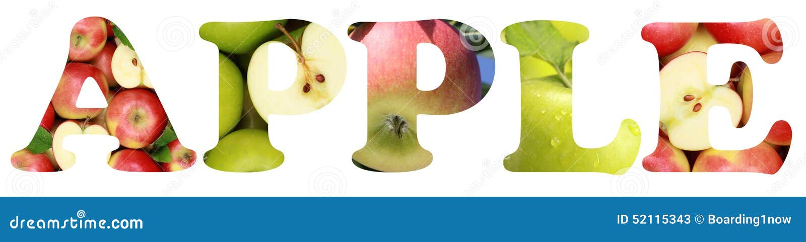 The Word Apple with Apples Fruits Stock Image - Image of fruits, apples ...