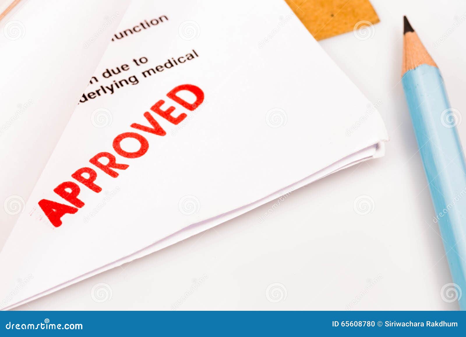 Word Approved on Paper and Pencil Stock Photo - Image of sign, stamper ...