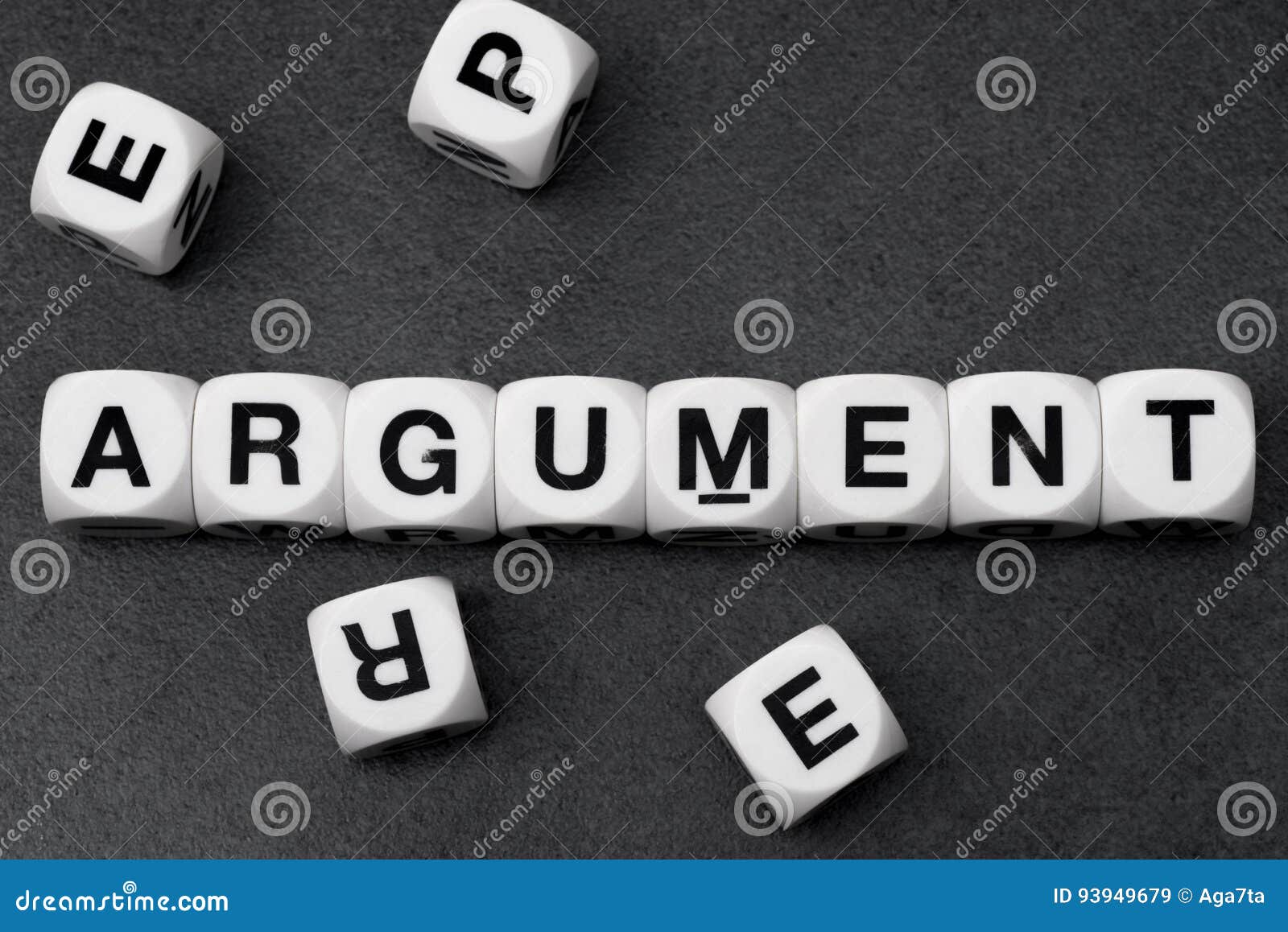 Word argument on toy cubes stock image. Image of blocks - 93949679