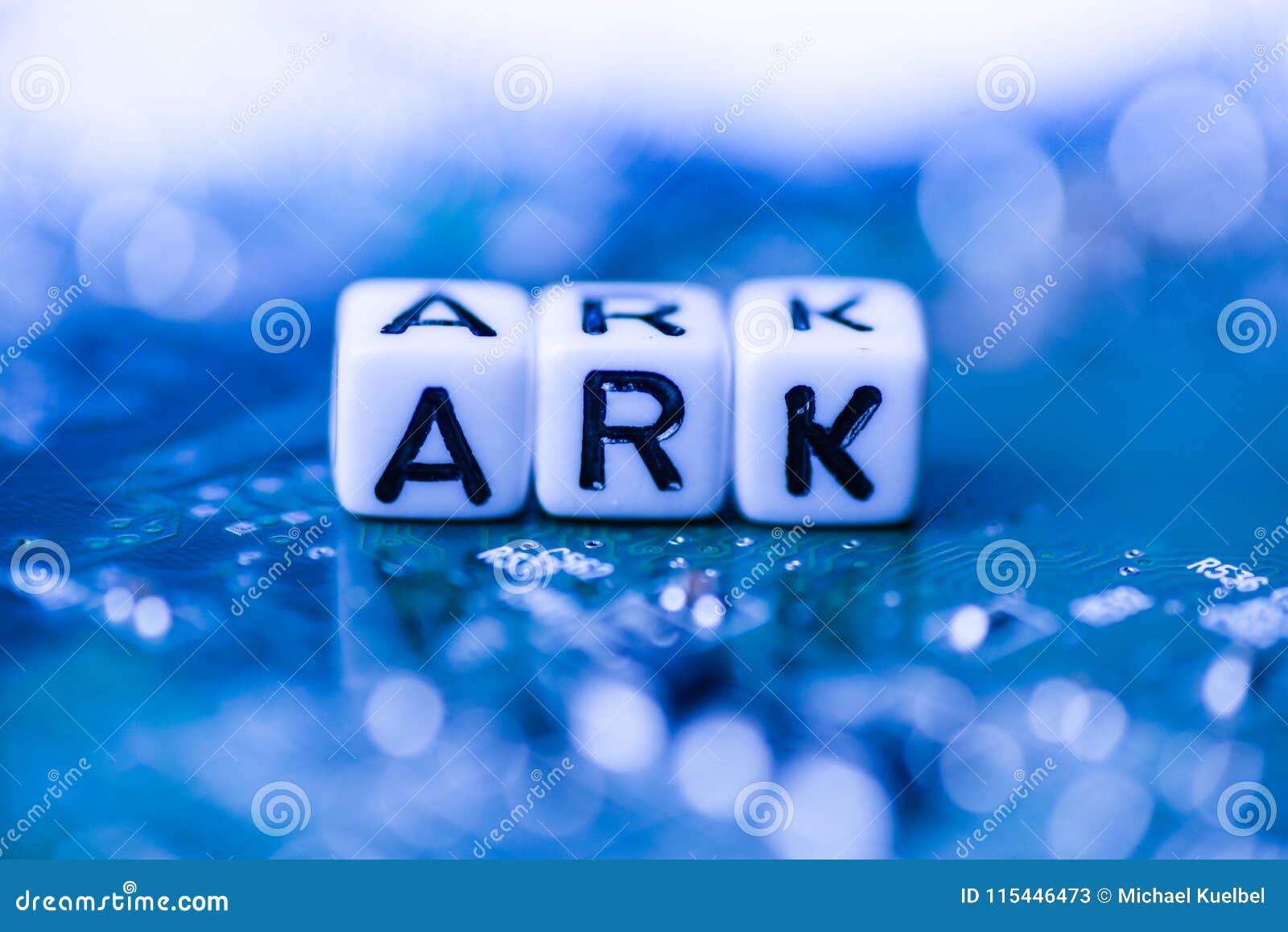 Word ARK Formed by Alphabet Blocks on Mother Cryptocurrency Stock Image ...
