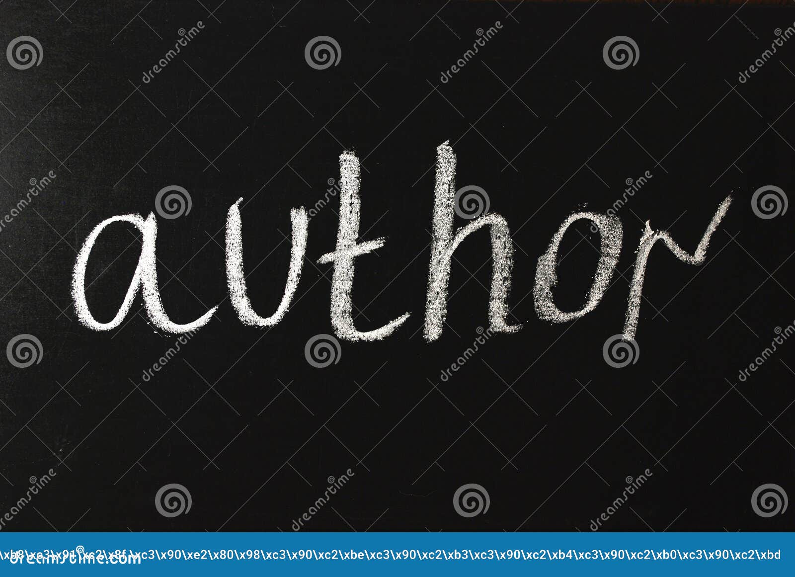 The Word Author Written in White Chalk on a Black Chalkboard Stock ...