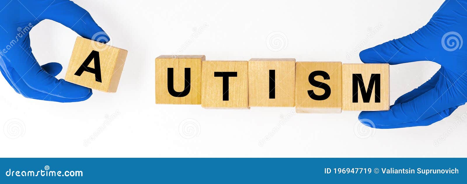 Word AUTISM On Cube Blocks In Doctor Hands Isolated On White, Banner ...