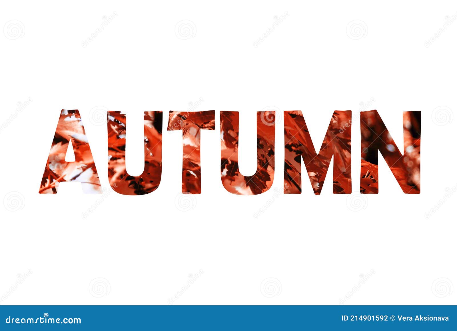 Word Autumn Made from Red Leaves Isolated on White Stock Photo - Image ...