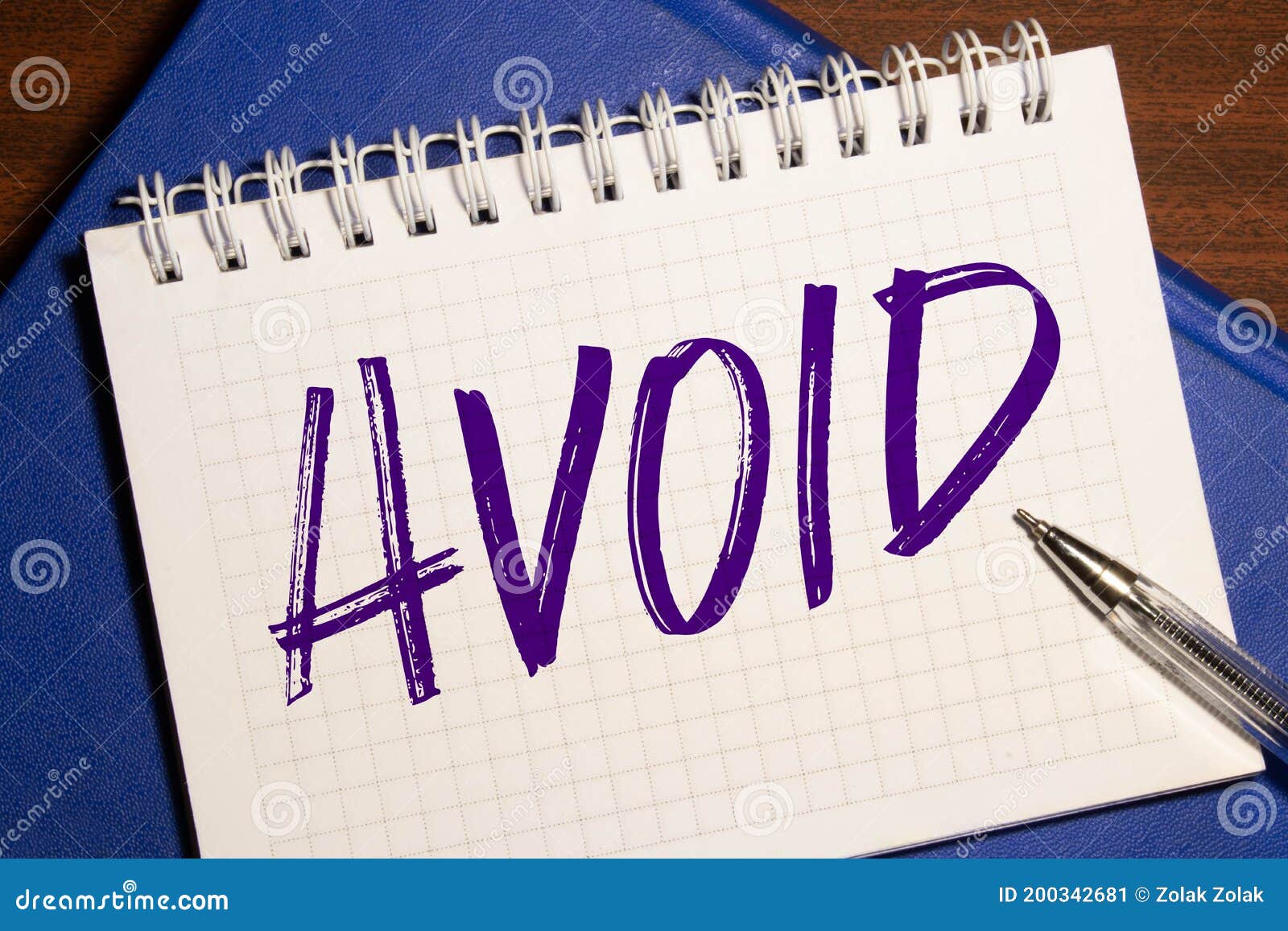 The Word AVOID Written in Notepad Stock Image - Image of text, caution ...