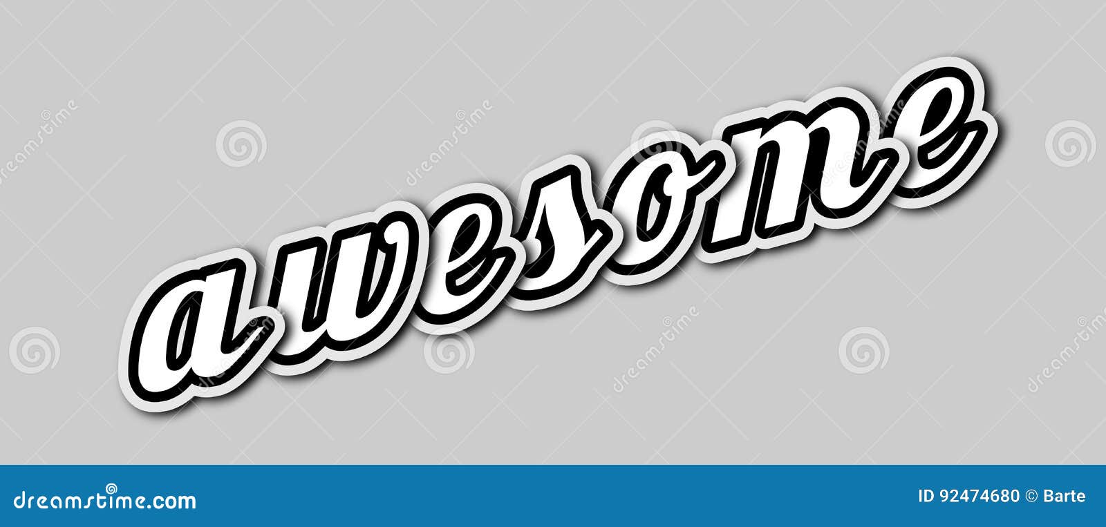 The Word Awesome in 3d Style Stock Illustration - Illustration of ...