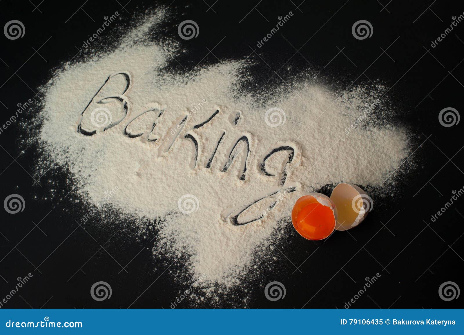 Word Baking Written in White Flour Stock Image - Image of pastry ...