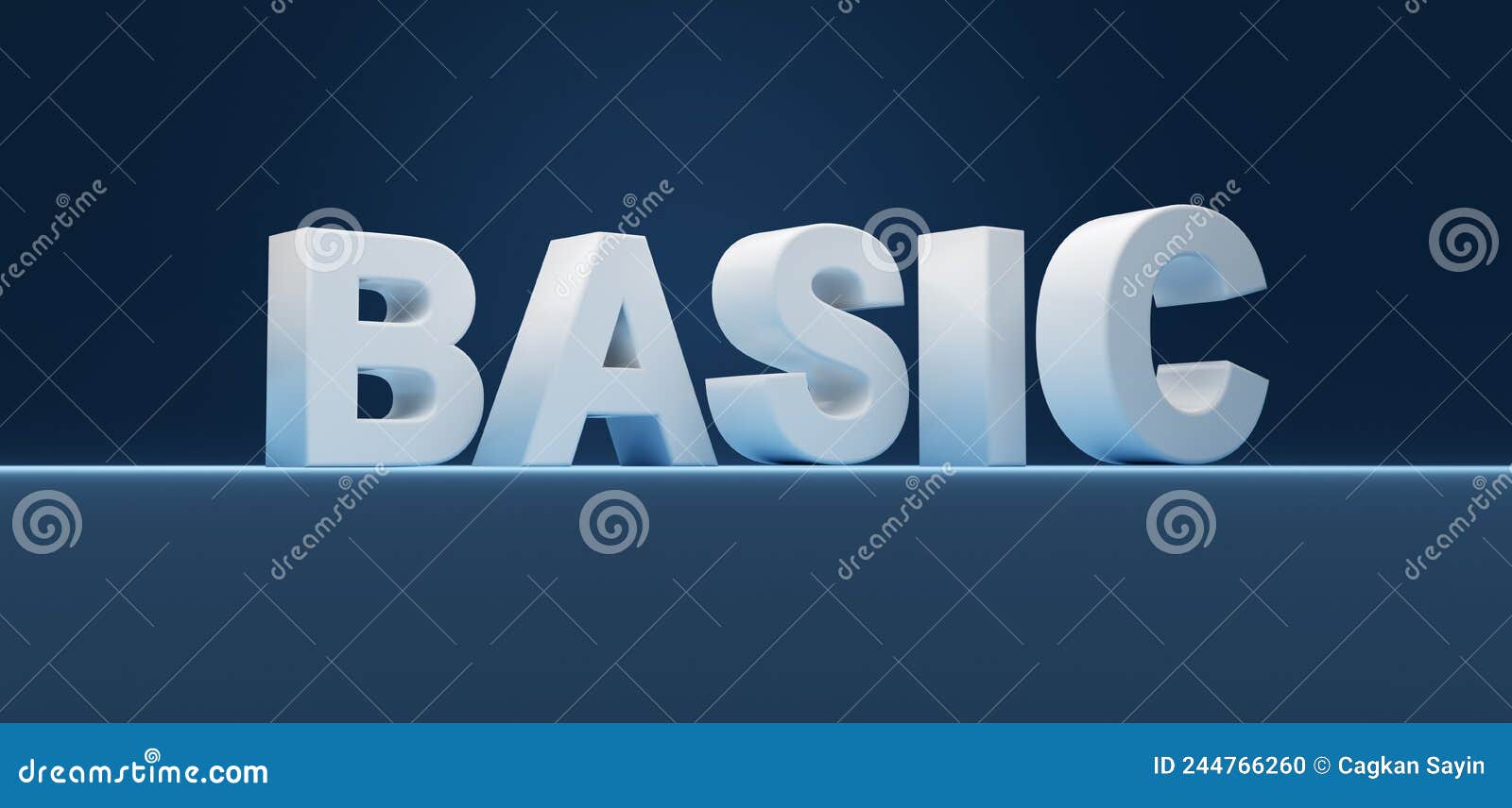 The Word Basic on Blue Background Stock Illustration - Illustration of ...