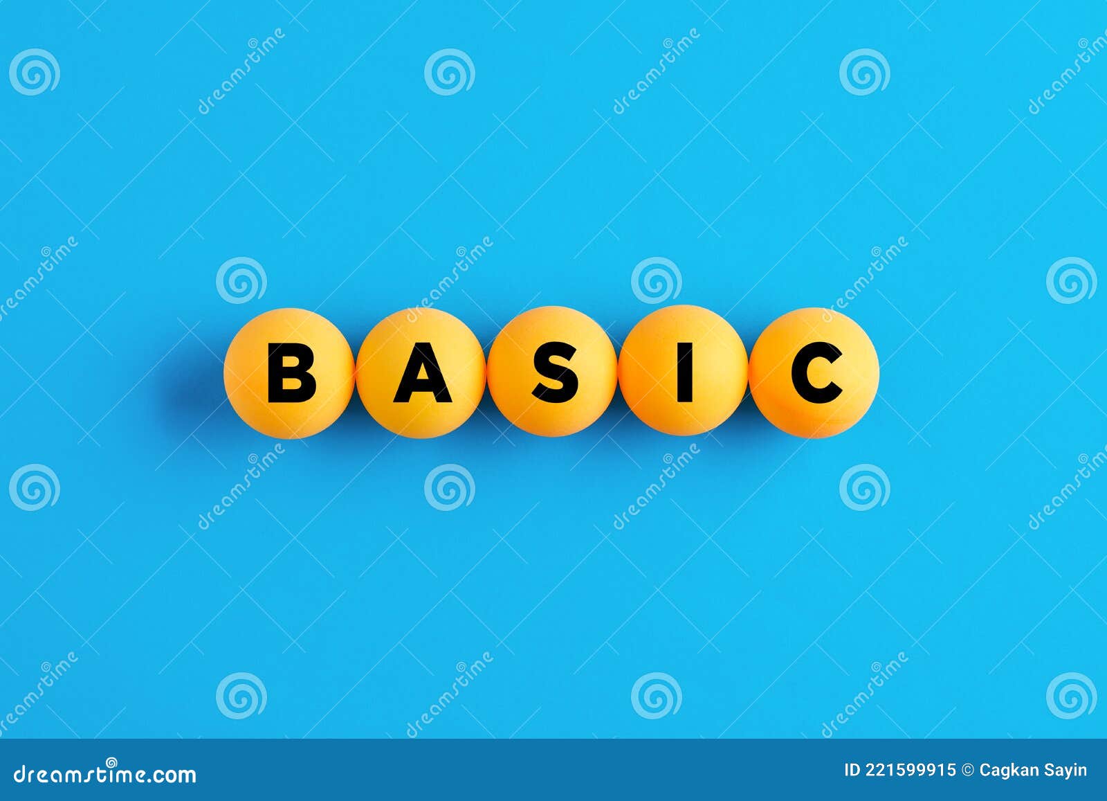 The Word Basic Written on Yellow Balls Stock Image - Image of blue ...