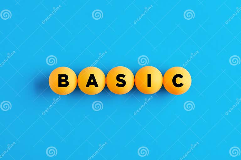 The Word Basic Written on Yellow Balls Stock Image - Image of blue ...