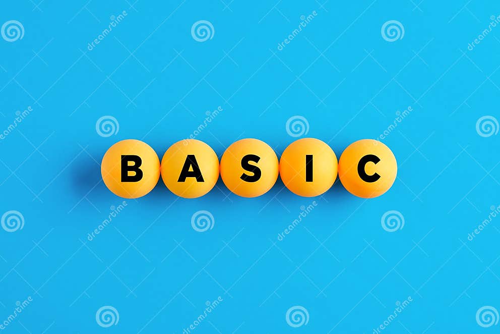 The Word Basic Written on Yellow Balls Stock Image - Image of blue ...