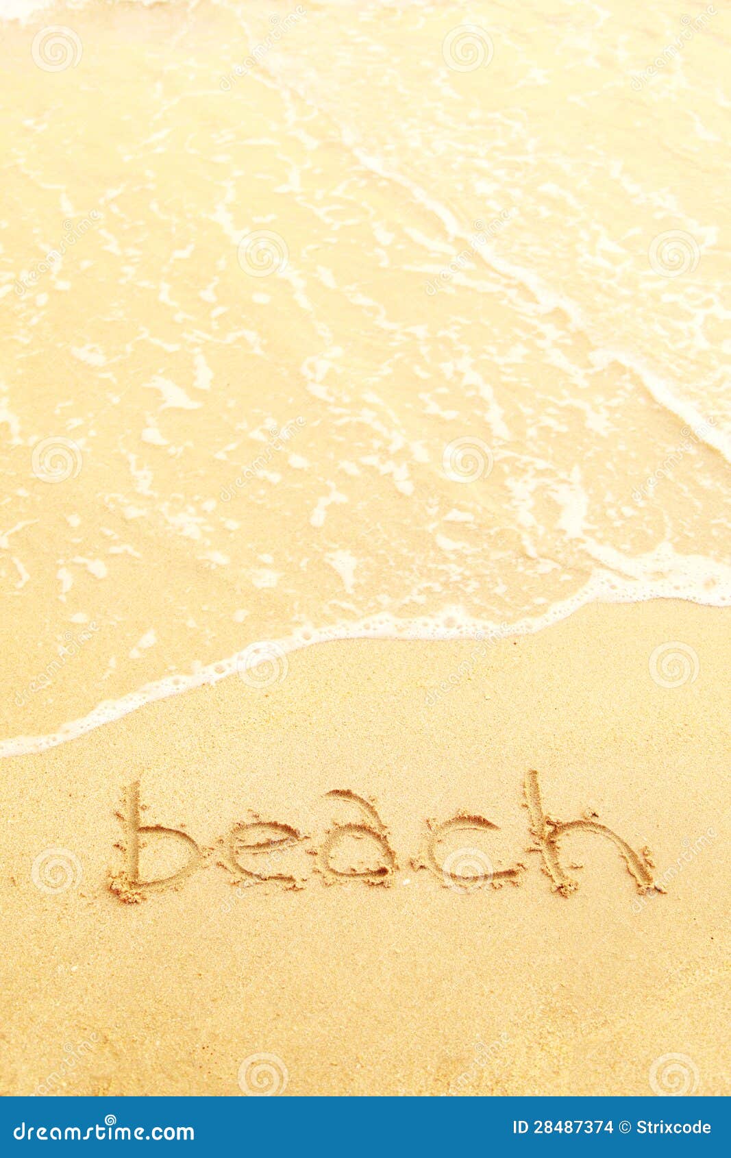 Word Beach Written in the Sand of a Beach Stock Photo - Image of ...