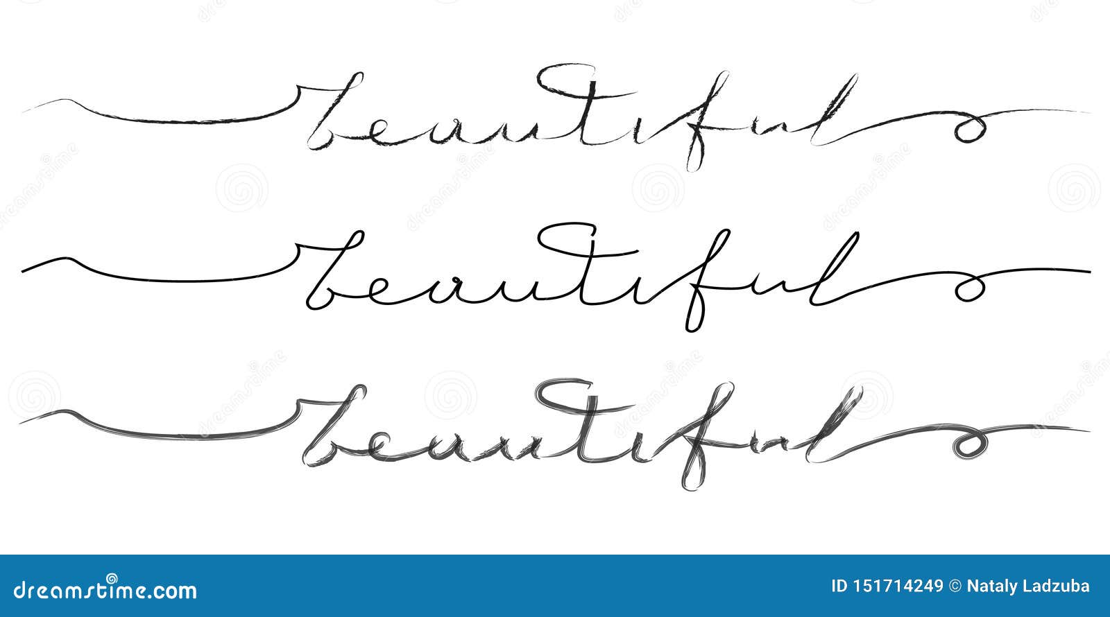 The Word is Beautiful in Words. Three Different Wiant Lethering Stock ...