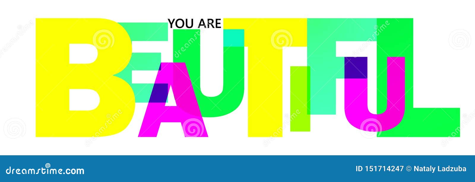 The Word Beautiful is Written in Letters of Different Colors and ...