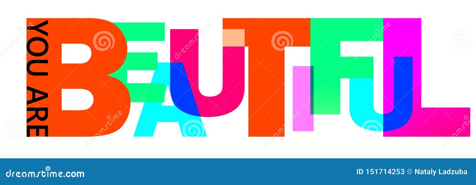 The Word Beautiful is Written in Letters of Different Colors and ...