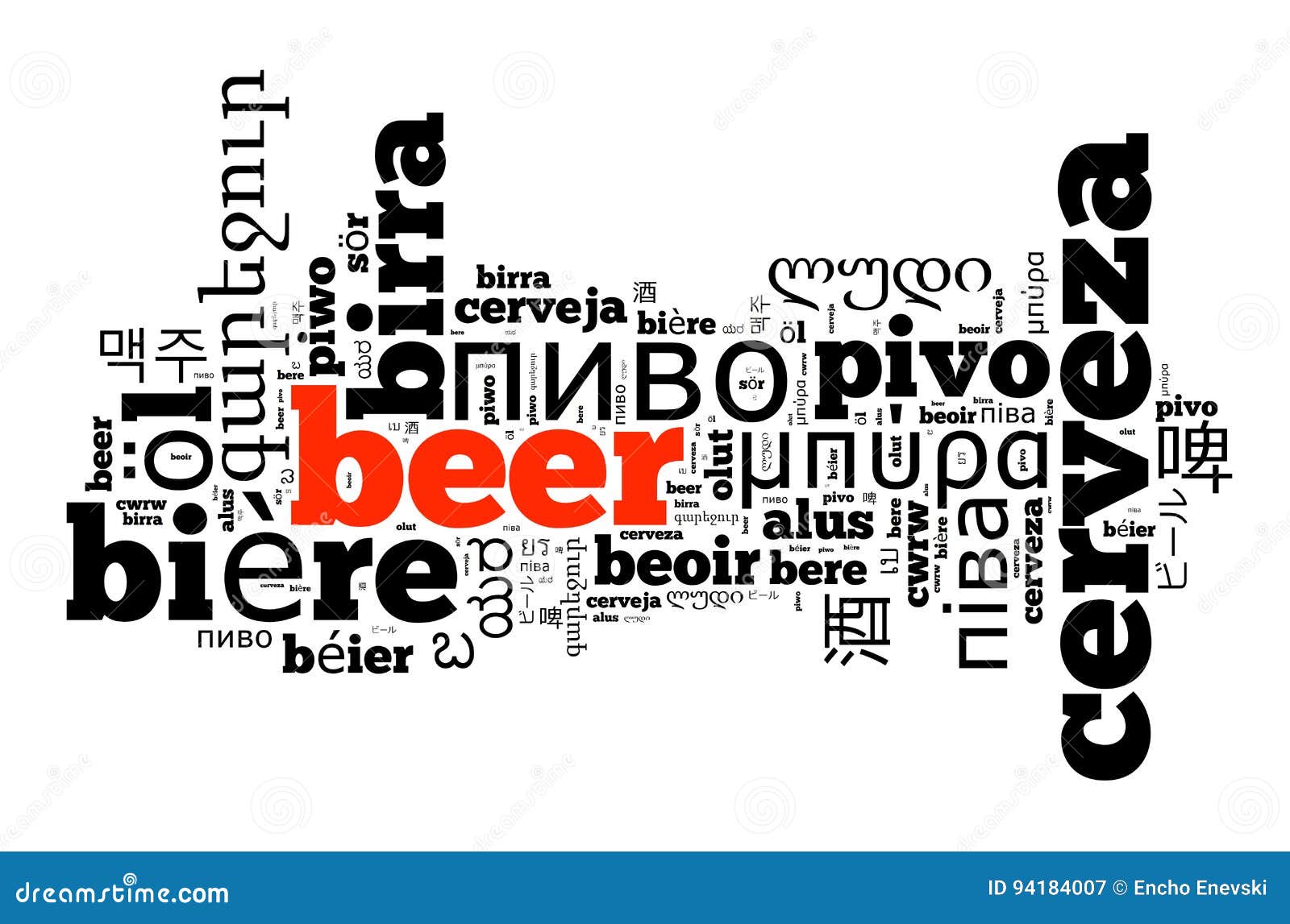 Word Beer In Different Languages Royalty-Free Stock Image ...