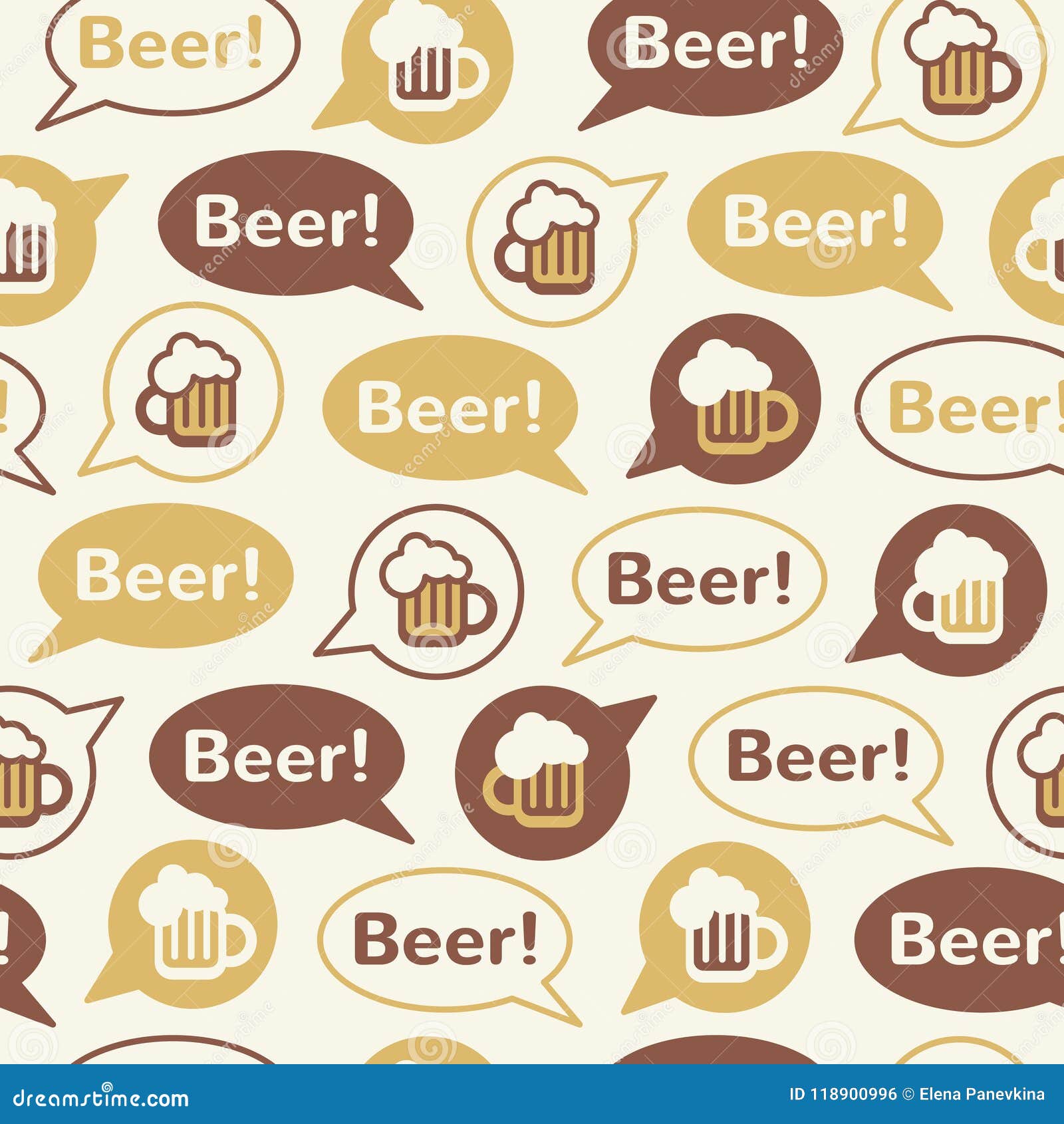 Word BEER Seamless Vector Pattern with Mug Icon Stock Vector ...