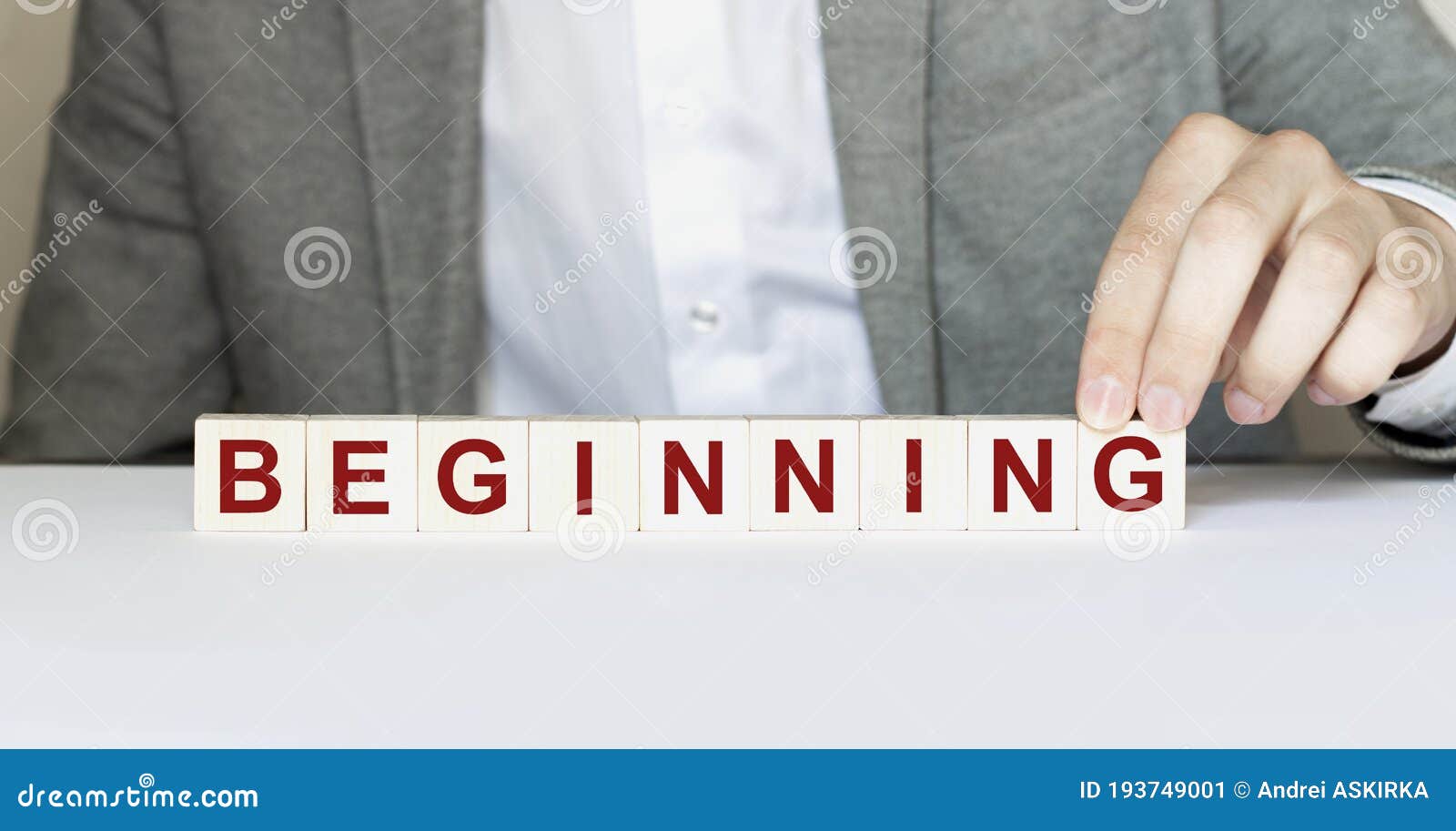 Word BEGINNING Made with Wood Blocks, Business Concept Stock Image ...
