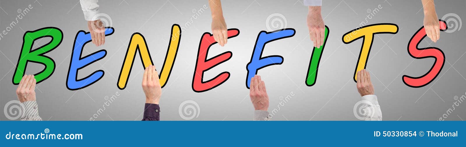 Word Benefits Held by Hands Stock Photo - Image of concept, word: 50330854