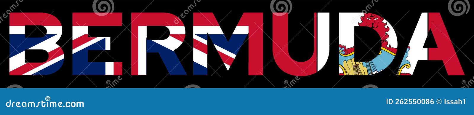 The Word Bermuda is a British Overseas Territory with a Flag Stock ...